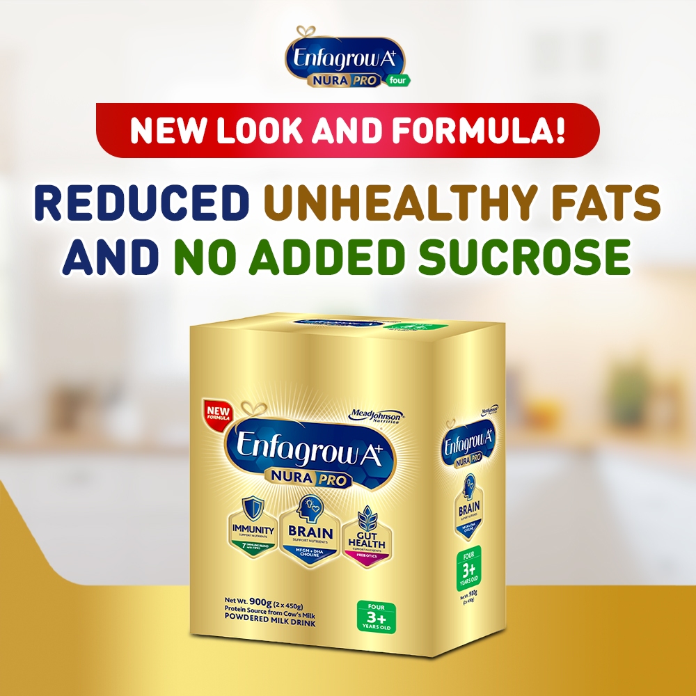 Enfagrow A+ Four Nurapro Powdered Milk Drink for Kids Above 3 Years Old 1.8kg (900g x 2 ...