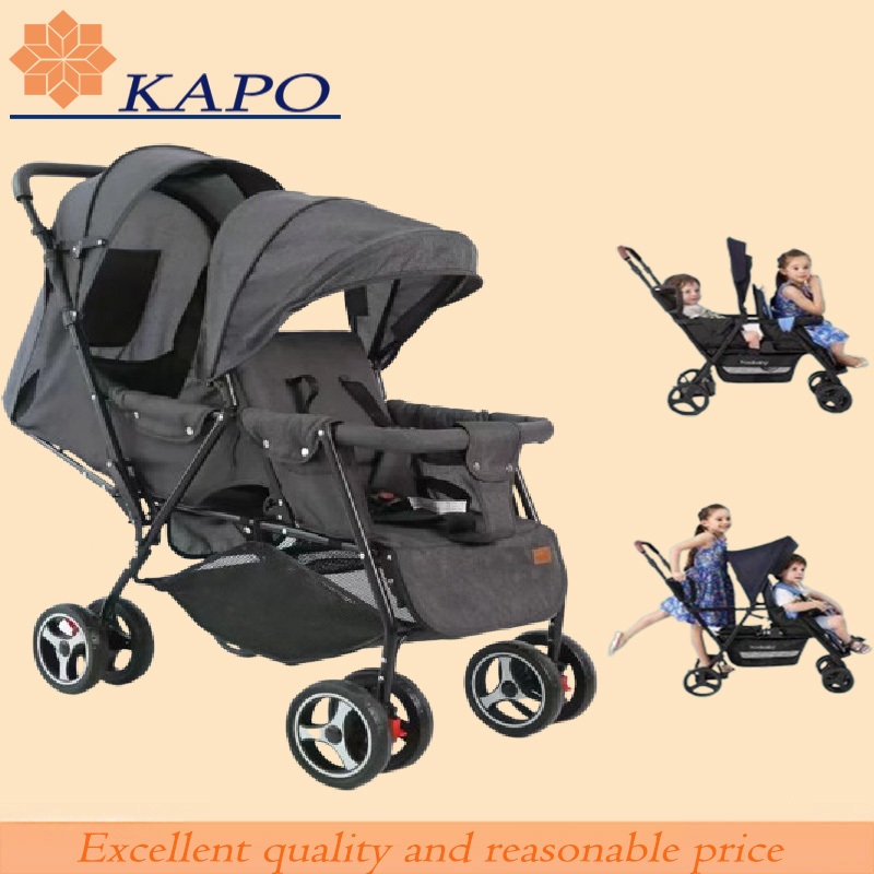 【Hot！】Baby Stroller Twin Stroller Comfortable Seating Foldable 0-7 Year ...