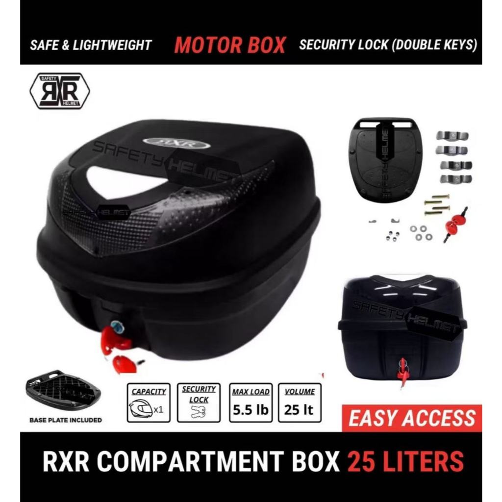 RXR 898 25 Liters Compartment Box Rear Luggage Container Top Tail Trunk ...