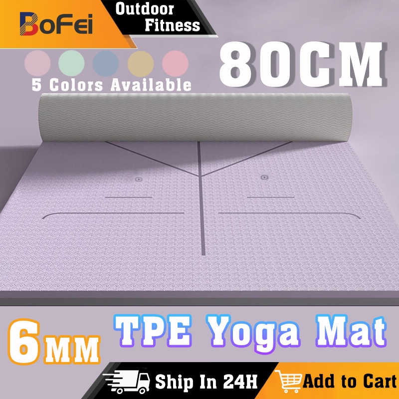 Bofei Authentic TPE Non Slip Yoga Mat Thickened 6mm Workout Mat ...