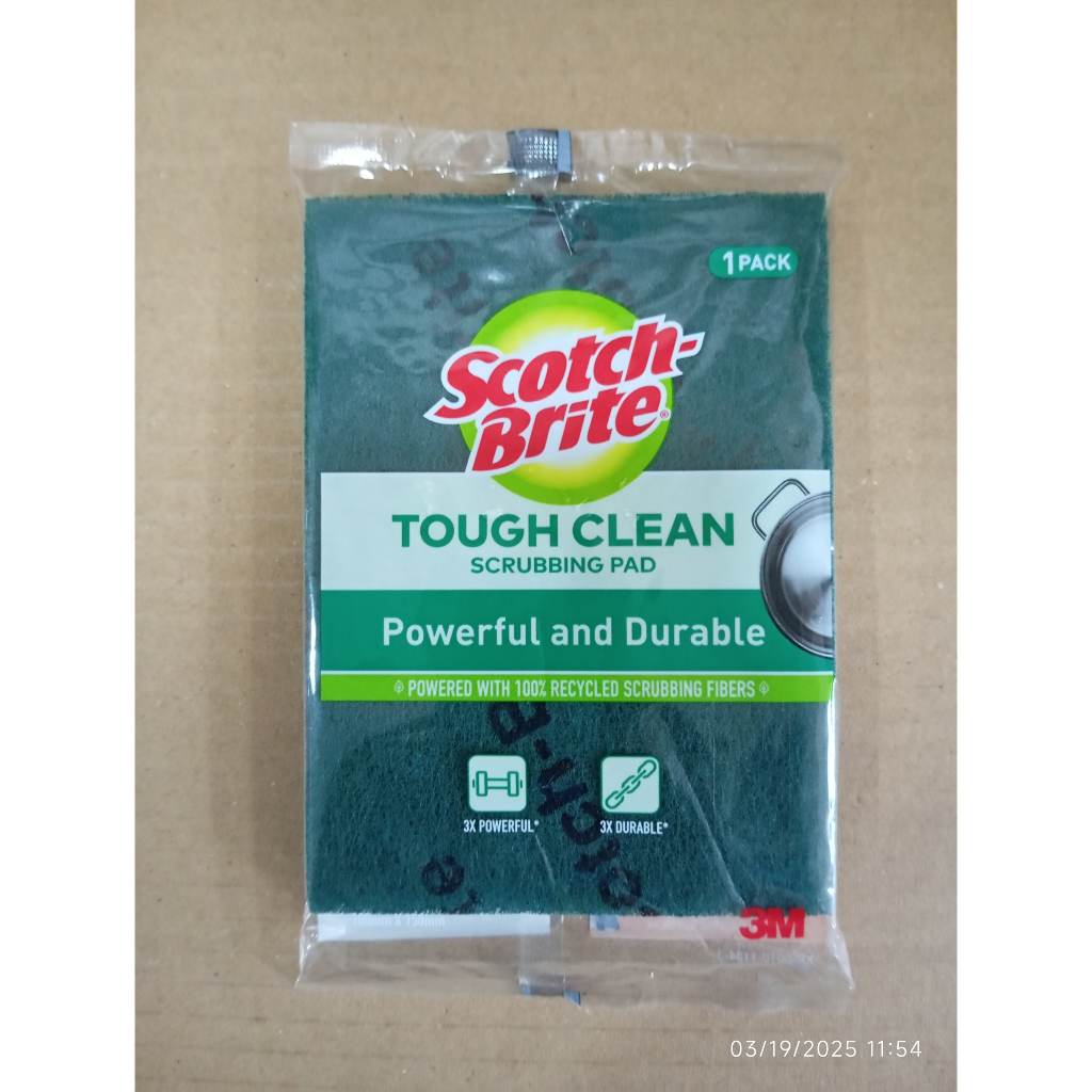3M Scotch Brite Tough Clean Scrubbing Pad 100mmx150mmx5mm | Shopee ...