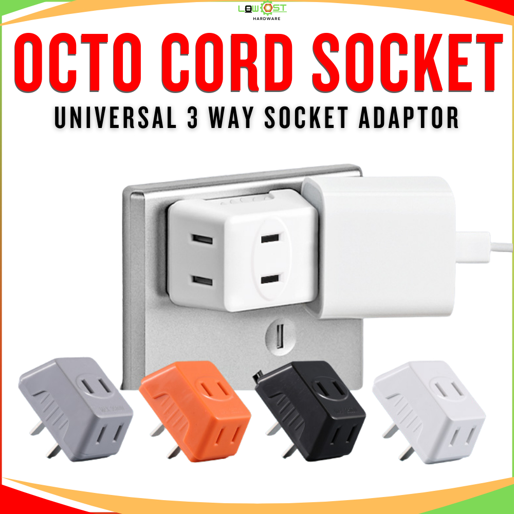 Universal Socket Adaptor 3 Way Socket Extension Cord Octopus Type ...