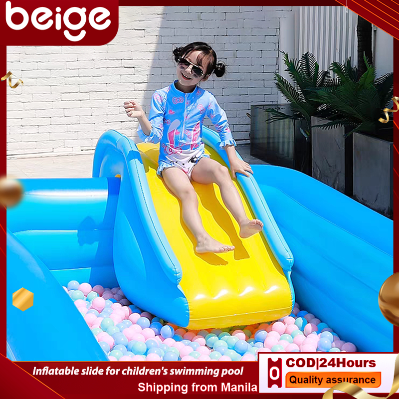Beige Children's Inflatable Swimming Pool Slide Summer Outdoor Water ...
