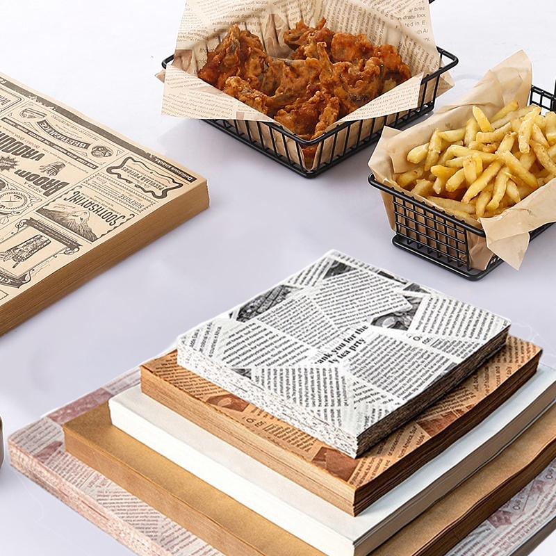 100pcs Greaseproof Food Paper/Food Liner-Burger Wax Paper Wrapper ...