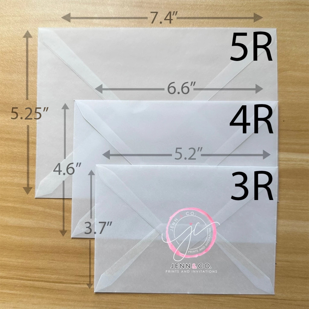 120GSM MAS MAKAPAL - Transparent Envelope for wedding and birthday invitation / Translucent 5R ...