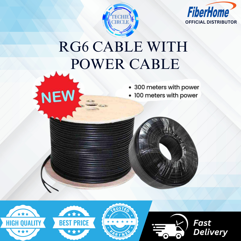 FIBERHOME RG6 COAXIAL CABLE RG6 Siamese Cable 300M and 100M | with ...