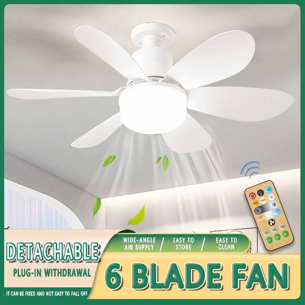 6 Blades Ceiling Fan With LED Light 40w With Remote Control Varibale ...