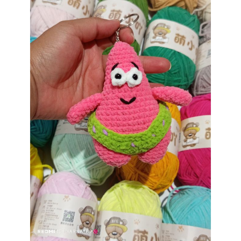 Crochet Patrick Character keychain Chenille | Shopee Philippines