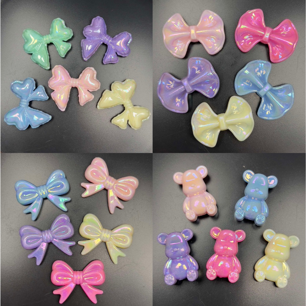 Veeds 5 Pcs Pastel UV Coated Assorted Bead Big Size DIY Beads Art and ...