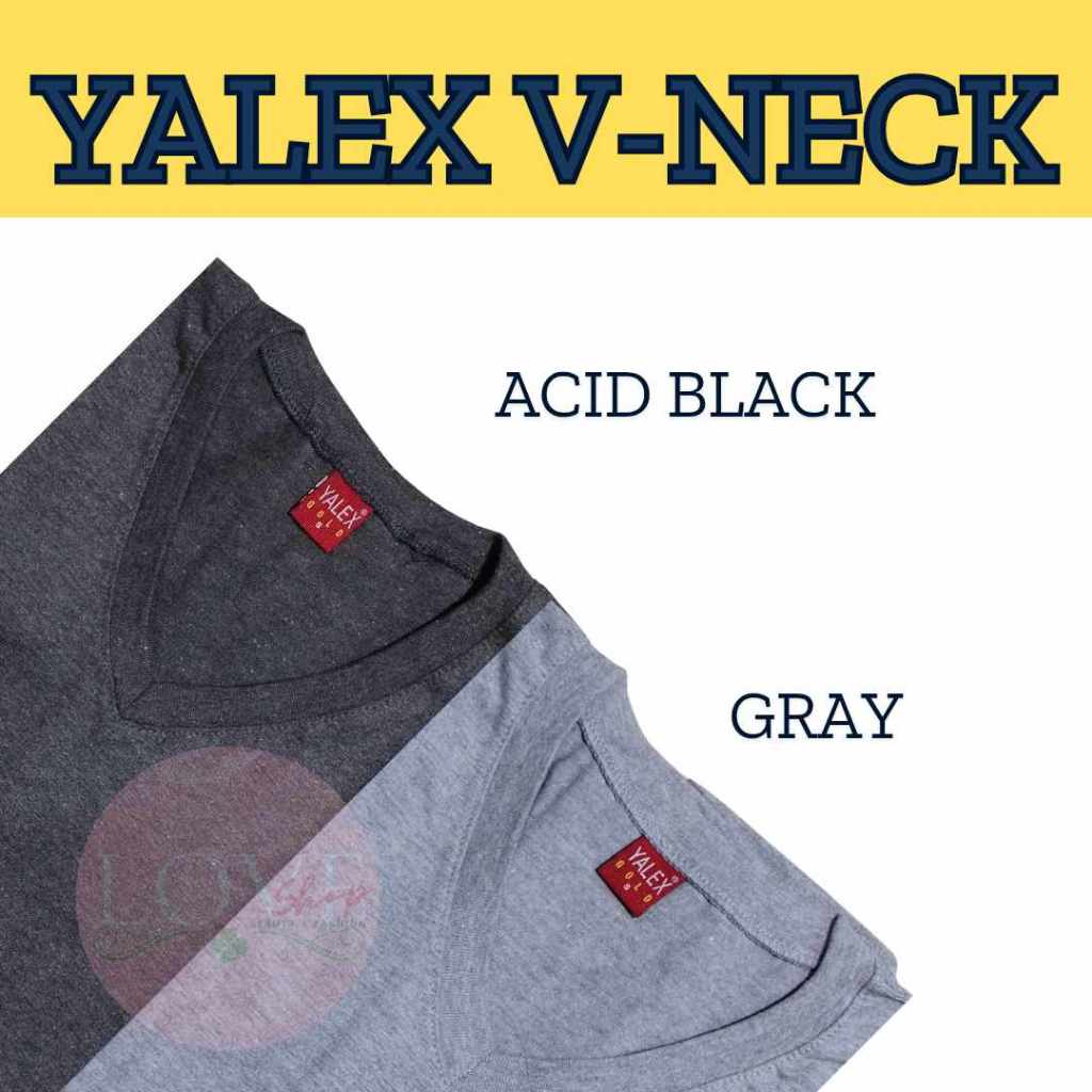 YALEX PLAIN VNECK COLORED SHIRT UNISEX COTTON WITH ZIPLOCK INCLUDED ...