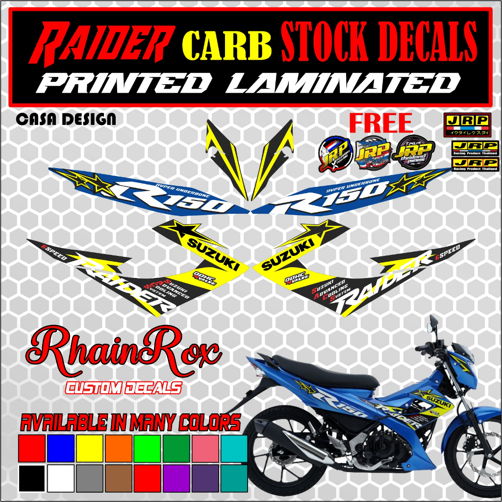raider carb stock decals printed laminated casa design | Shopee Philippines