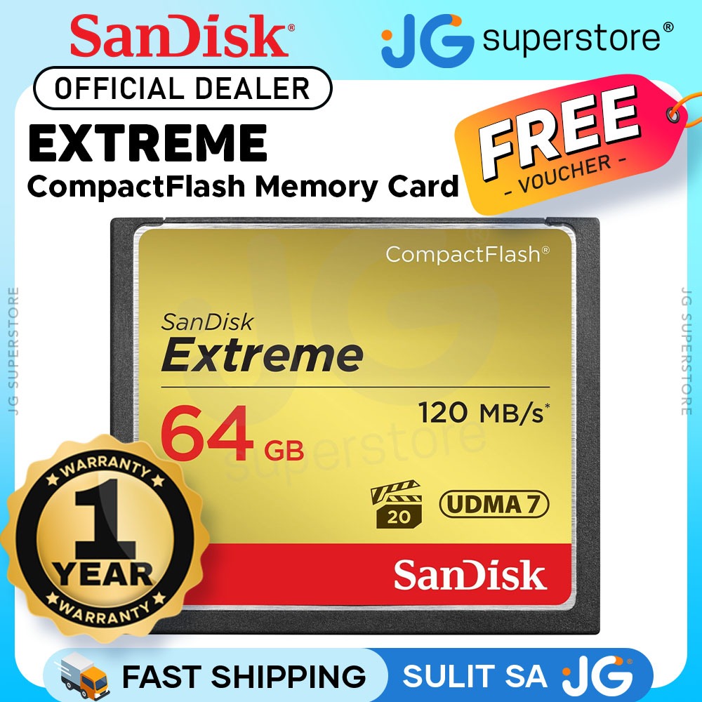 SanDisk Extreme 64GB Compact Flash CF Memory Card with VPG-20 UDMA 7 ...