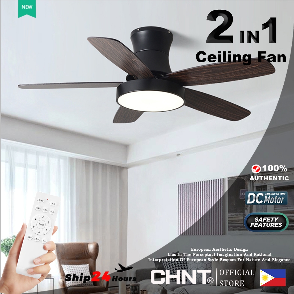 CHNT Ceiling Fan With Light 2In1 Home Living Room Dining Room Dormitory ...