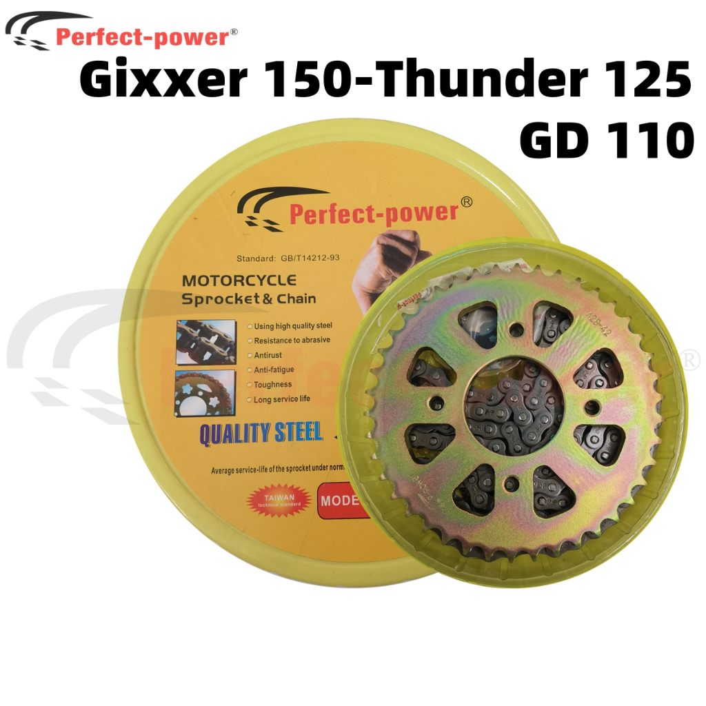 Perfect Power Brand Chainset for Gixxer 150 GD 110 Thunder 125 428H ...