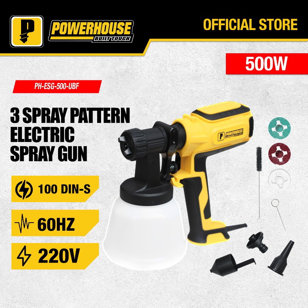 PowerHouse Electric Spray Gun w/ Unique Blow Function 500W w/ Complete ...