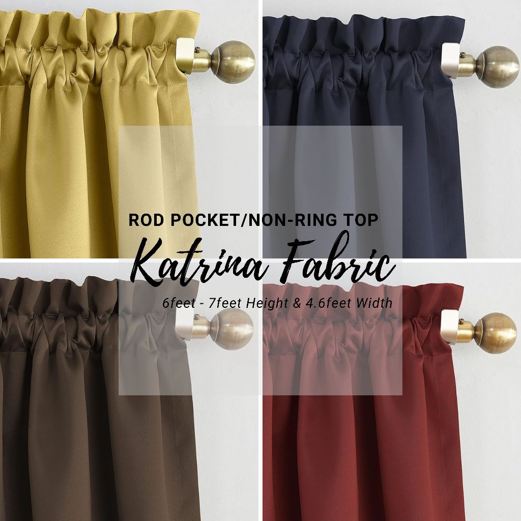 6ft - 7ft Height Katrina Fabric Curtain – Rod Pocket Top, Aesthetic ...