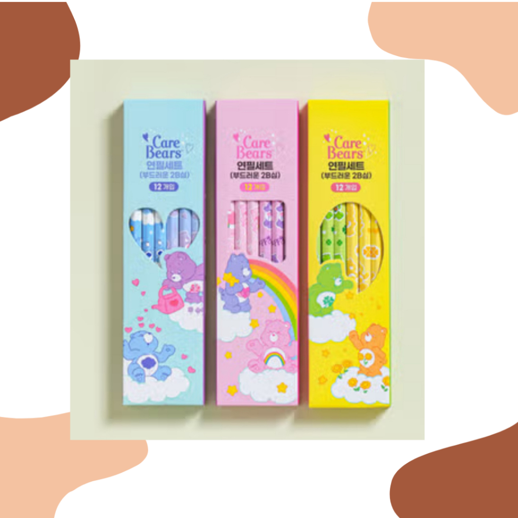 DAISO KOREA - Care Bear Pencil Set 2B 12 Pieces | Shopee Philippines