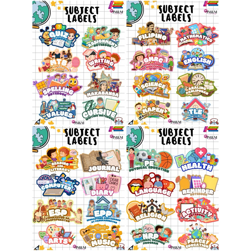 TRENDING SUBJECT LABELS FOR NOTEBOOK | Shopee Philippines