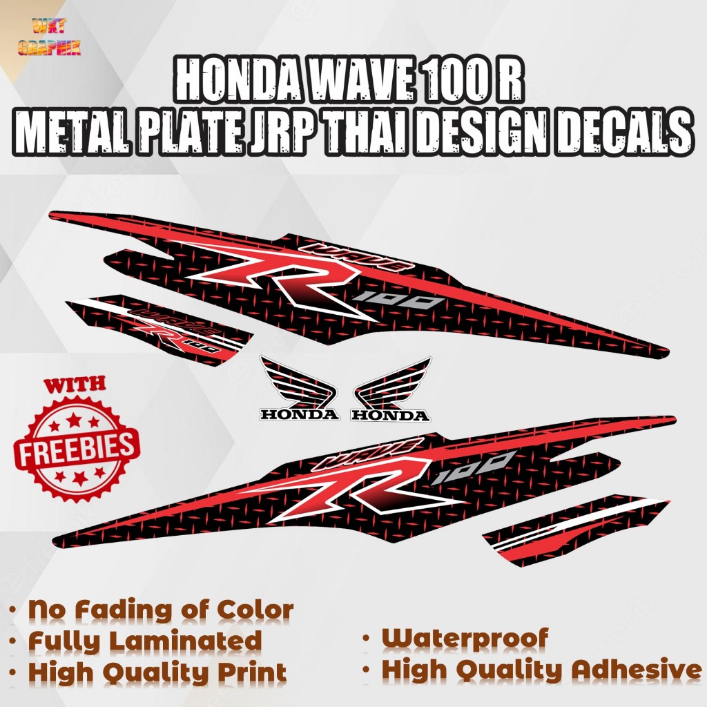 HONDA WAVE 100 R METAL PLATE JRP THAI DESIGN DECALS (WATERPROOF ...