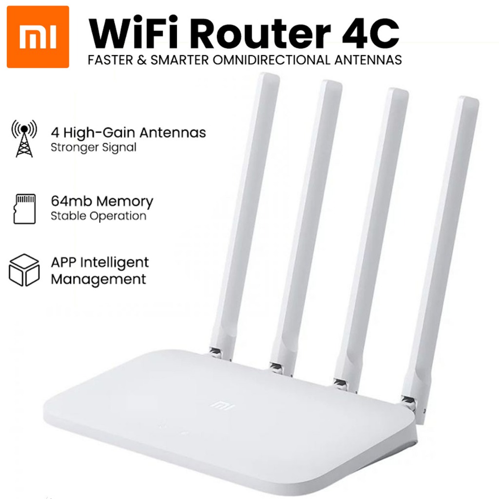 Xiaomi Mi WIFI Router 4C easy setup APP Control 64 RAM 2.4G 300Mbps 4 ...