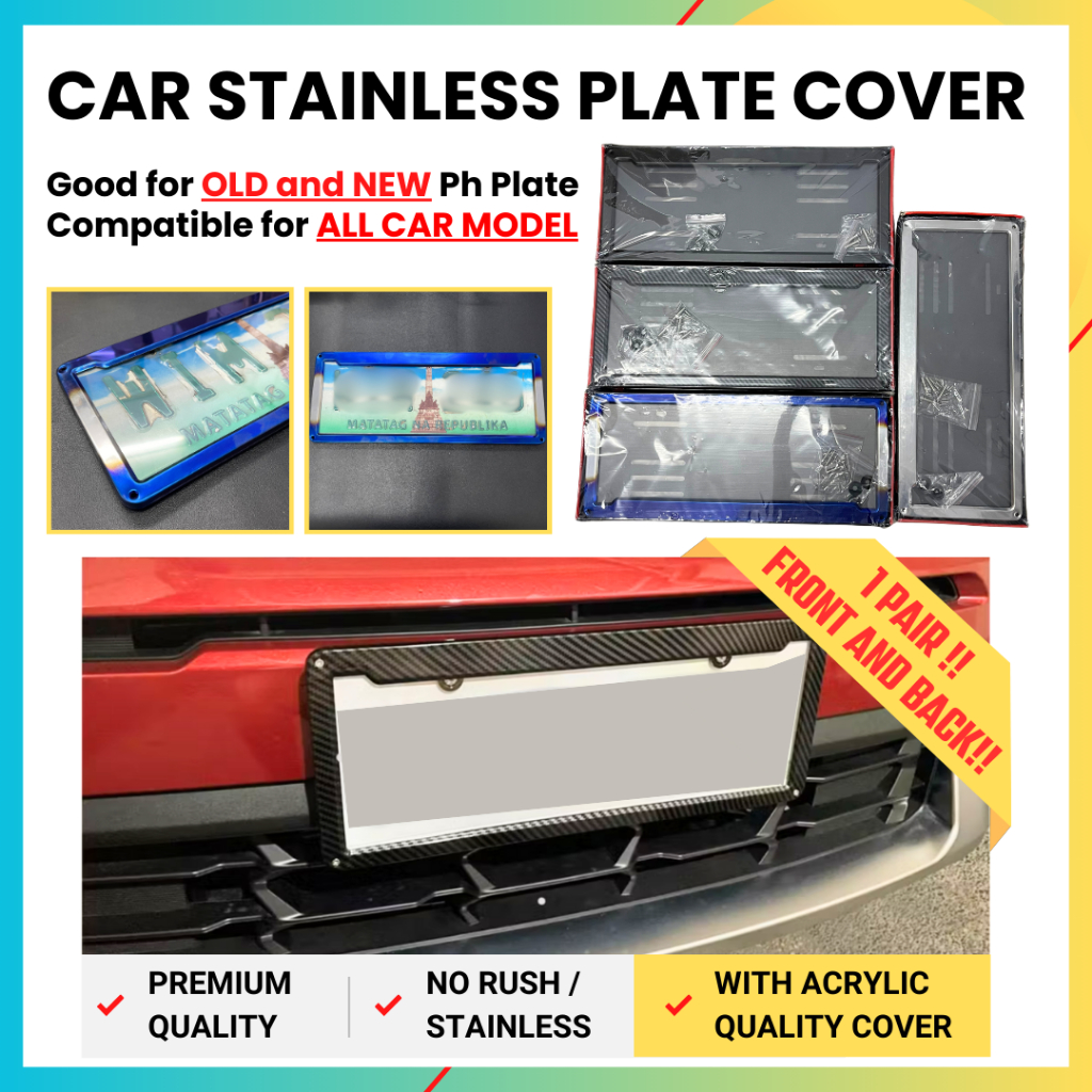 2 PCS Stainless Car Plate Cover Universal Number Plating No Rust ...