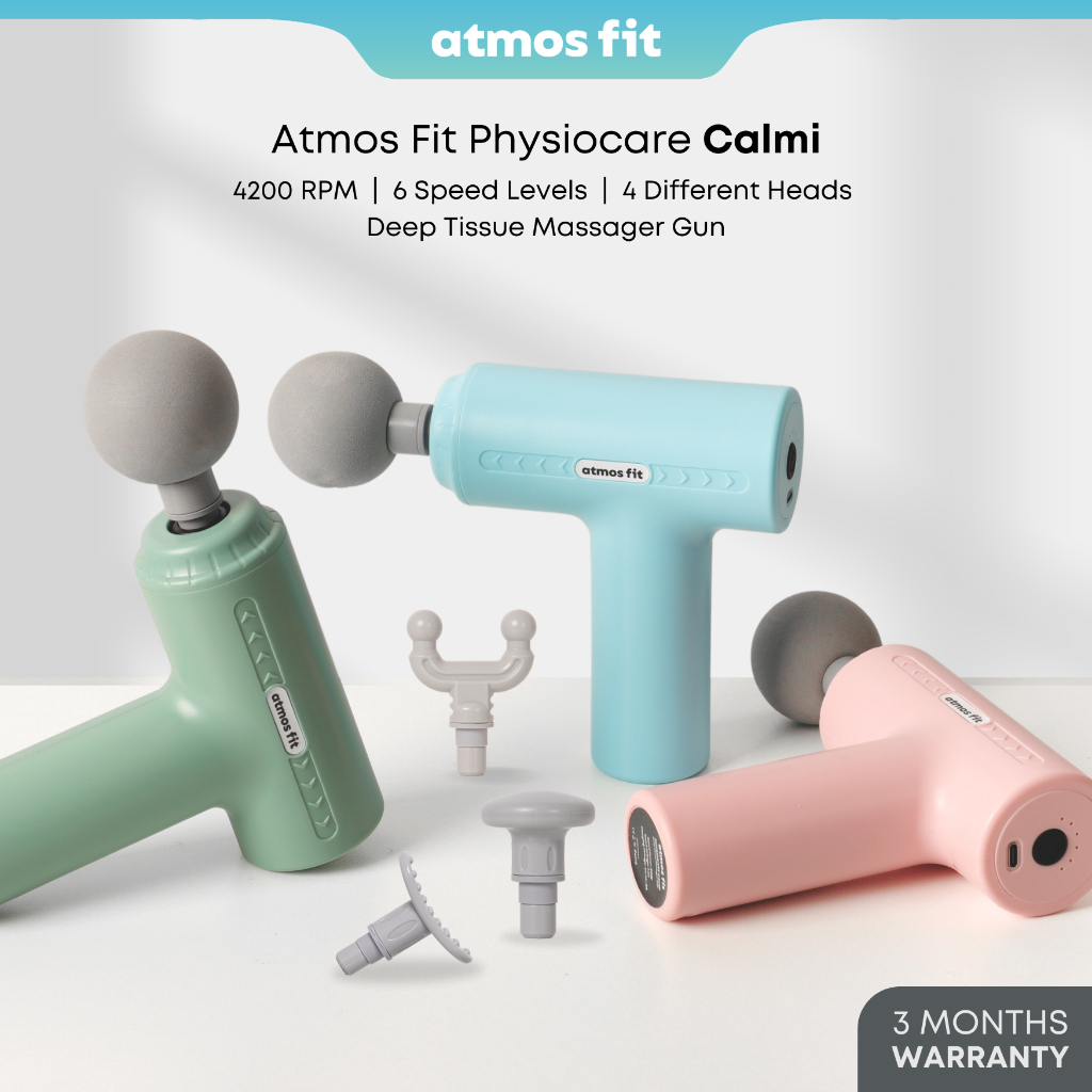 Atmos Fit Physiocare Calmi Deep Tissue Massager Gun with 4 Heads for ...