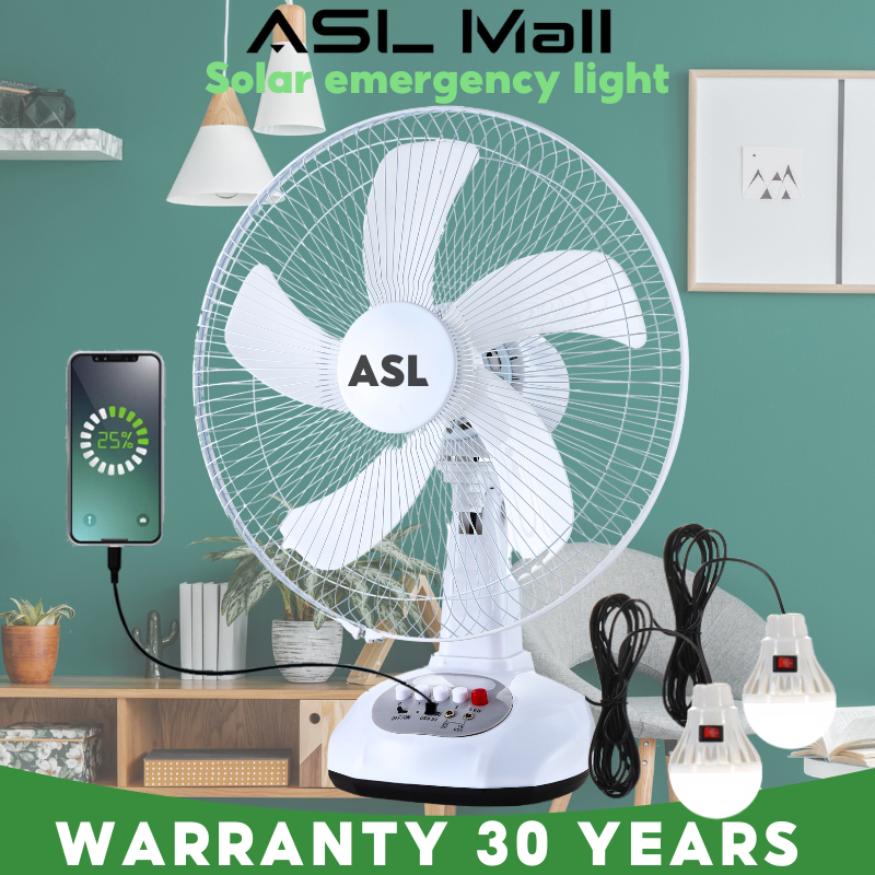 ASL Solar electric fan Rechargeable solar fan with panel solar ...