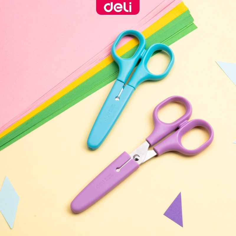 Deli Safety Scissors for Kids Round Tip Student Craft Tool with ...