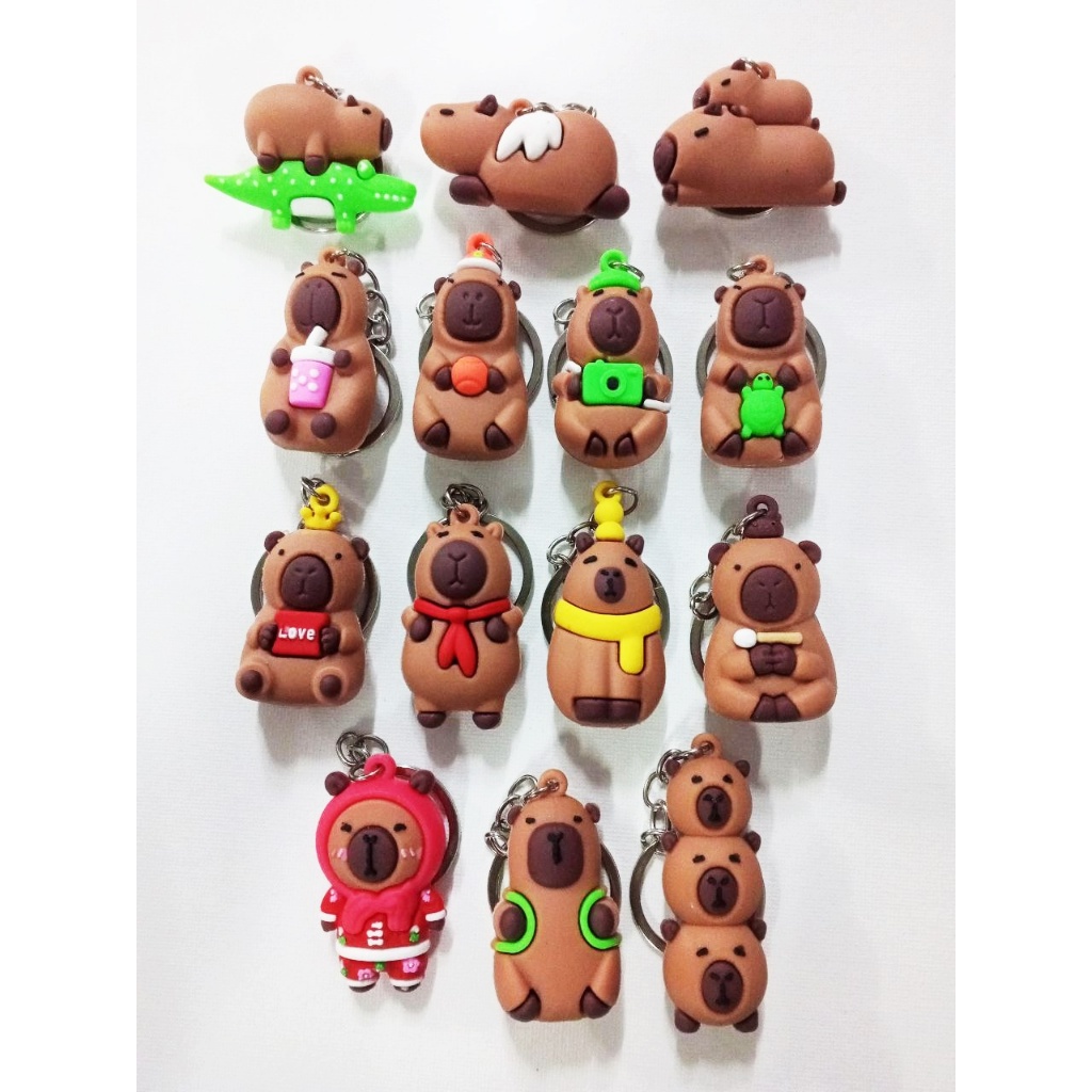 Cute Cartoon Capybara Capybara Ornaments Mini Keychain Creative Bag ...