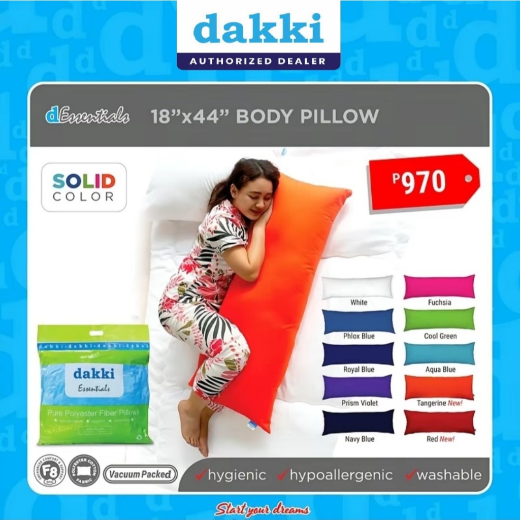 DAKKI ESSENTIALS BODY PILLOW 18"x44" | Shopee Philippines
