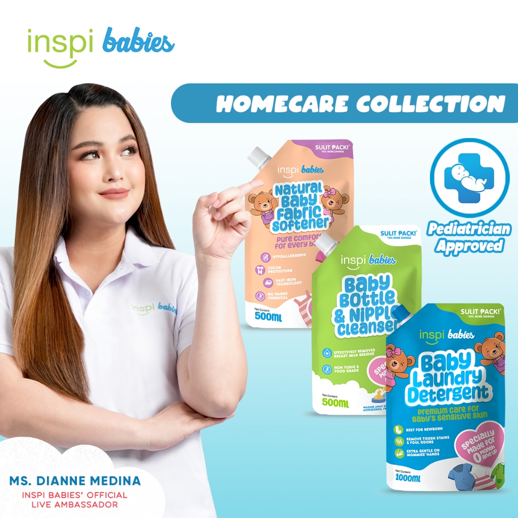 INSPI Babies Homecare Collection Liquid Detergent 1000ml, Fabric Softener & Bottle Cleanser ...