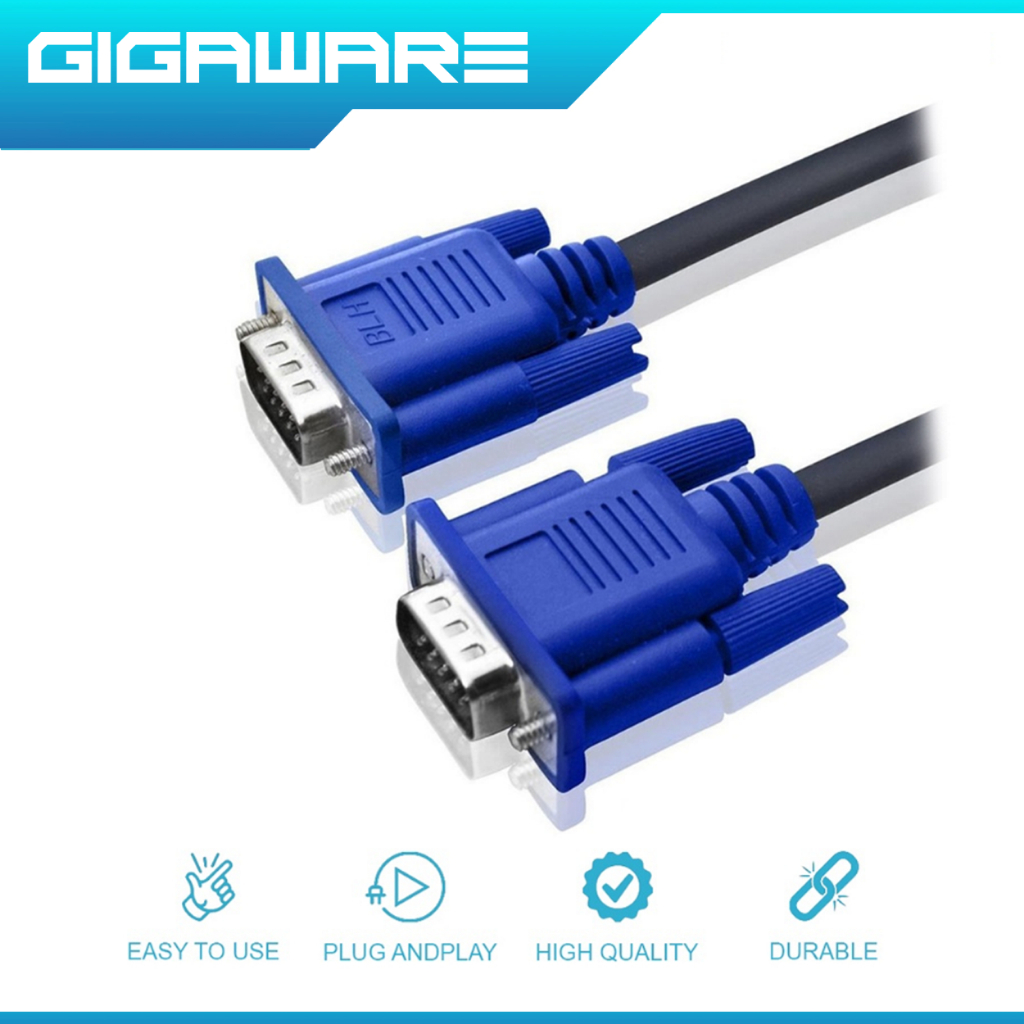 Gigaware 1.5m Heavy Duty Male to Male VGA Cable | Shopee Philippines
