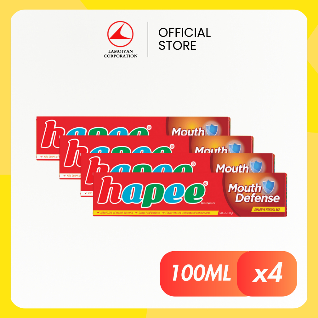 [Bundle of 4] Hapee Toothpaste Explosive Menthol Red 100mL | Shopee ...