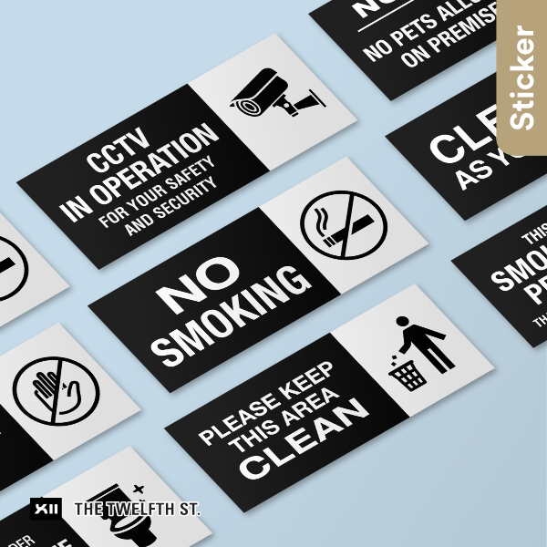 The Twelfth St. Sticker Signage (Small) | Warning Safety Reminder ...