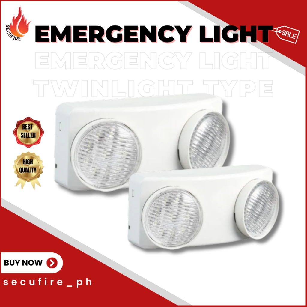 Emergency Twin Dual Eye Rechargeable Led Light Wall Mounted Car Type ...