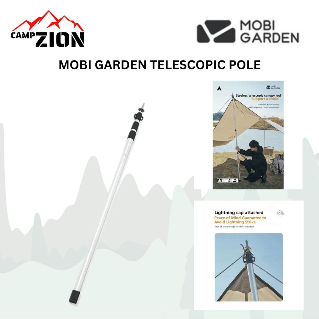 Mobi Garden Adjustable Pole 2.4 Meters Telescopic Pole Canopy Front ...