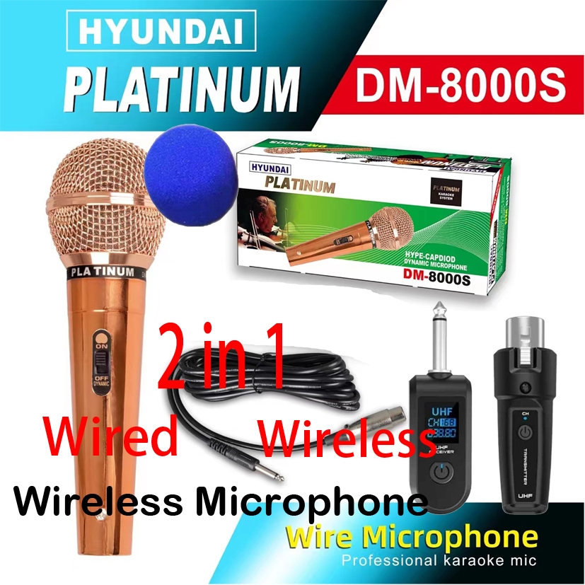 Platinum DM8000S Karaoke Wireless Microphone and Wired Microphone ...