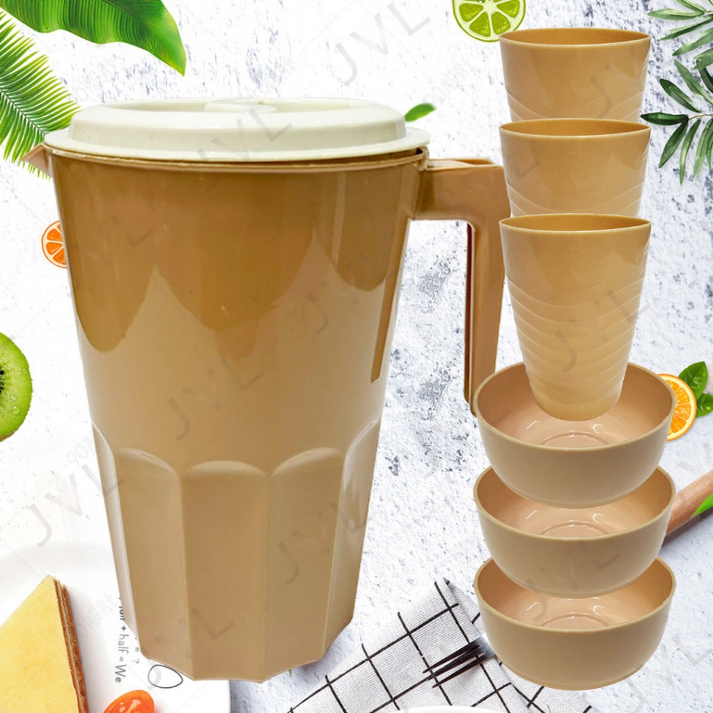 7pcs/Set,Large Pitcher set with 3 cups and 3 bowls,Kitchen supplies ...