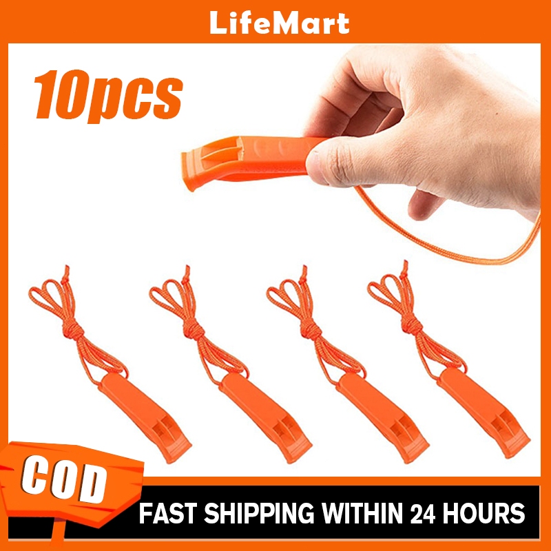 10Pcs Safety Whistle Marine Whistle Plastic Whistles Outdoor Emergency ...