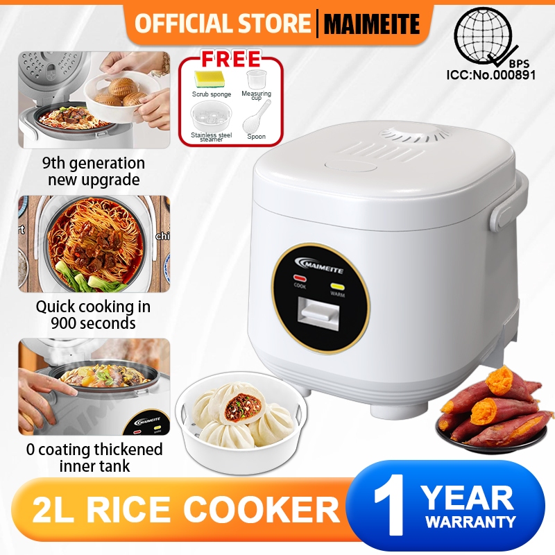 Maimeite 2L Mini Rice Cooker Small Smart Household Multi-Function With ...