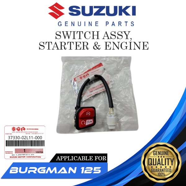 SUZUKI GENUINE SWITCH ASSY, STARTER & ENGINE FOR BURGMAN STREET 125 ...