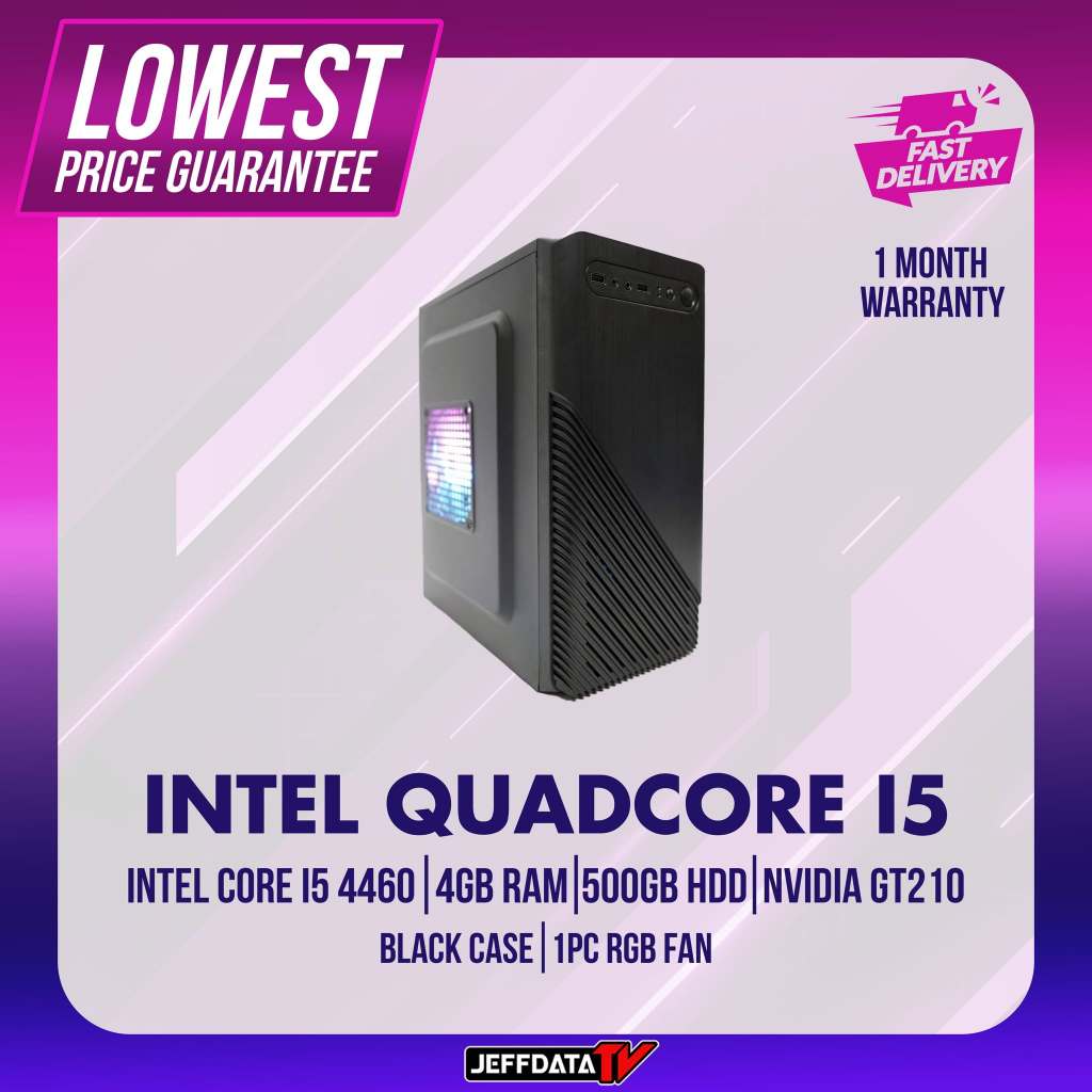 DESKTOP CPU INTEL CORE I5 4460 4GB RAM 500GB HDD BLACK CASE SYSTEM UNIT ...