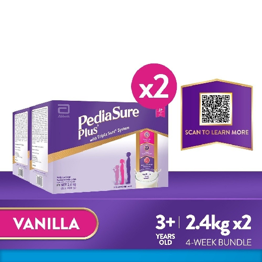 Pediasure Plus 3+ Vanilla 2.4kg Bundle of 2 for Kids Above 3 Years Old ...