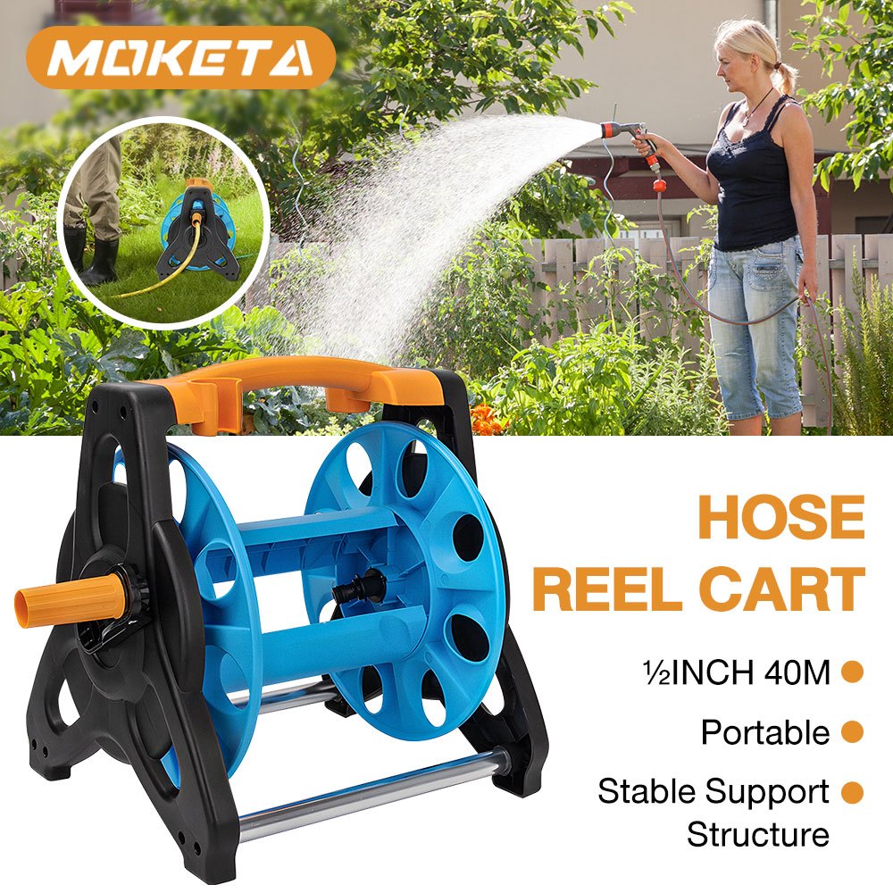 Portable Garden Hose Holder Stand Reel Cart Water Pipe Storage Rack ...