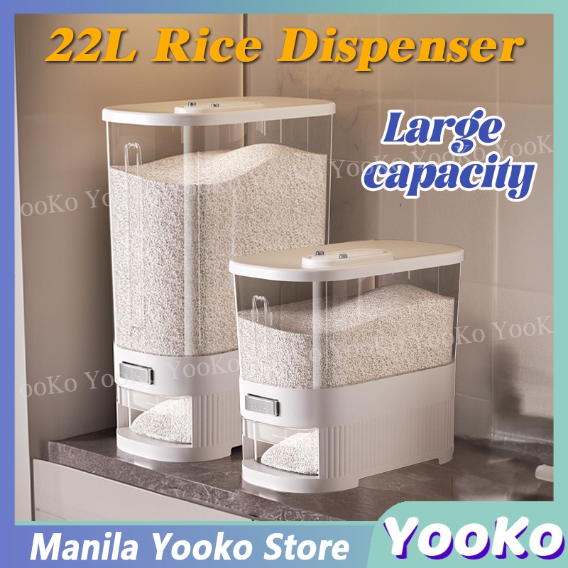 Rice Dispenser 22L Moisture-Proof Sealed Grain Rice Storage Box ...