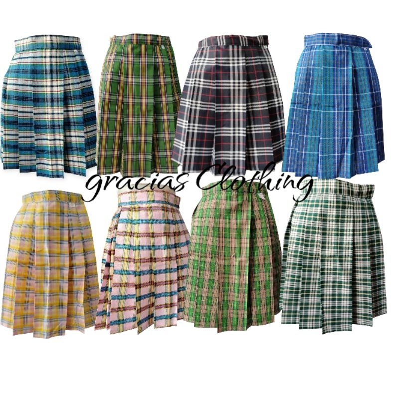 CHECKERED 3 COLORS PALDA SCHOOL UNIFORM/ PLEATED SKIRT KATRINA FABRIC ...