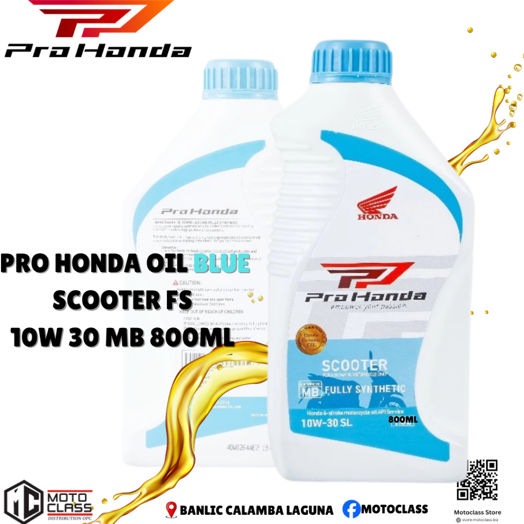 PRO HONDA ENGINE OIL 100% FULLY SYNTHETIC 4T SAE 10W-30 API RATING SL ...