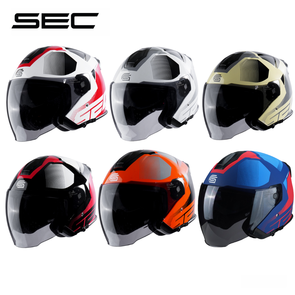 Sec Half Face Helmet For Motorcycle Reply - Gloss/Matte (M-XL) | Shopee ...