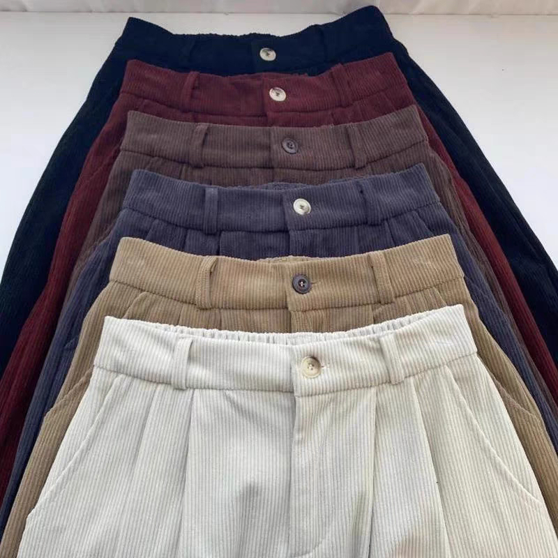 Corduroy pants for women high waist square pants women baggy pants ...