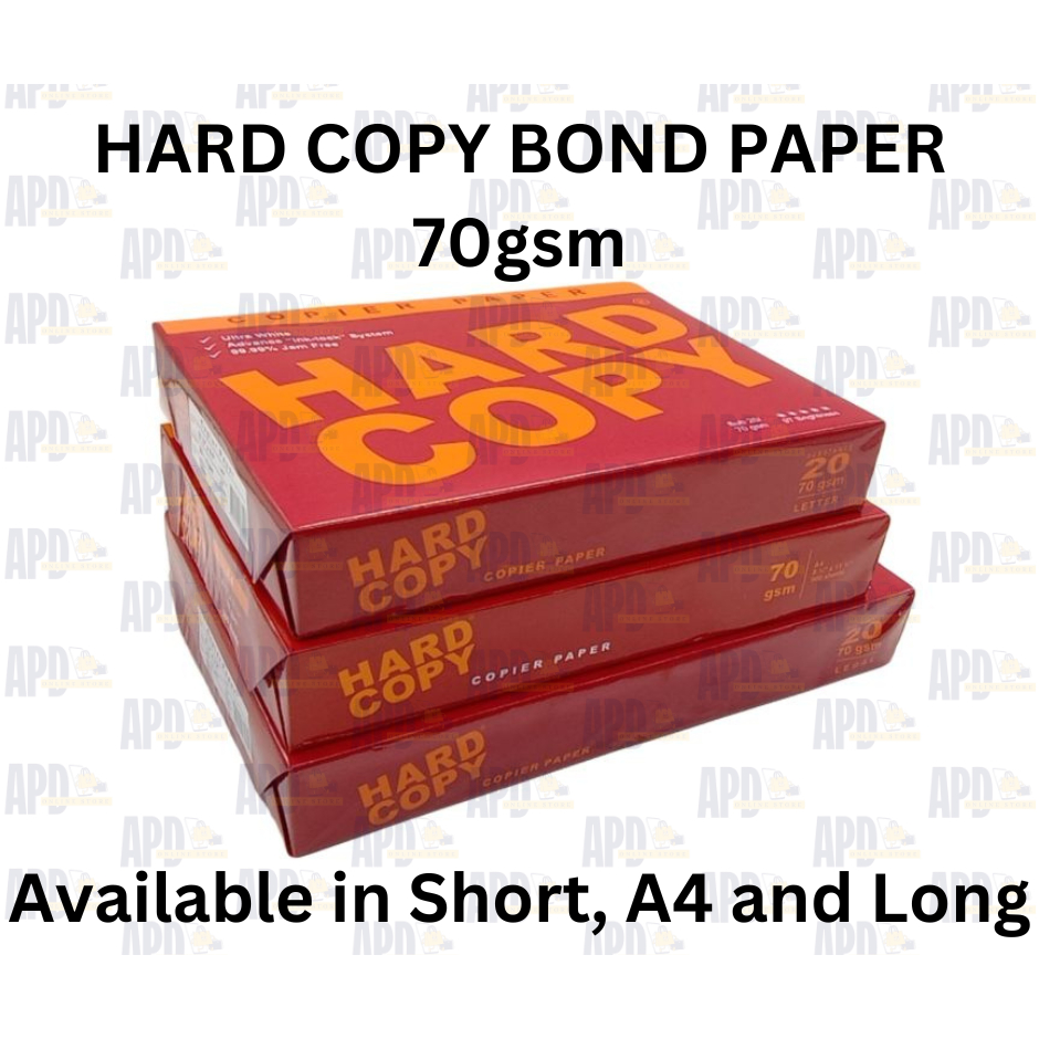 HARD COPY BOND PAPER- SHORT A4 LONG - 20'S | Shopee Philippines
